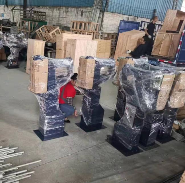 Machine packaged in wooden box