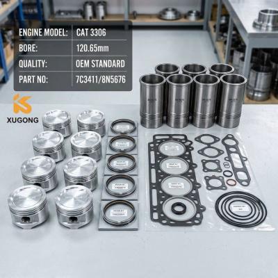 China 3306 Engine Overhaul Kit with Wet Cylinder Liner Piston Kit for CAT 320 330B D6D Bulldozer Parts for sale