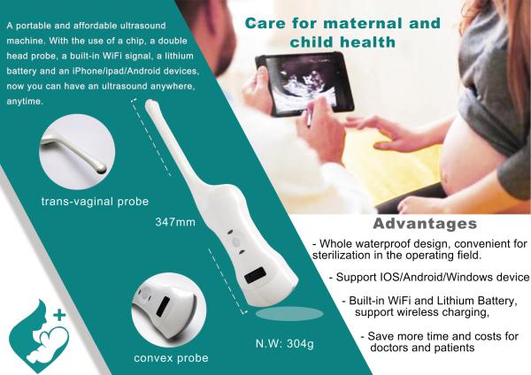 Quality 3 in 1 Wireless Convex Phased Array Linear Transvaginal Array Color Doppler for sale