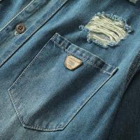 China Blue Basic Solid Color french workwear jacket wholesale Long Sleeve Regular Custom (CS017) for sale
