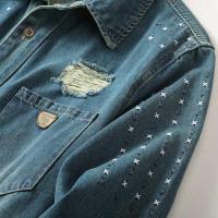 China Blue Basic Solid Color french workwear jacket wholesale Long Sleeve Regular Custom (CS017) for sale