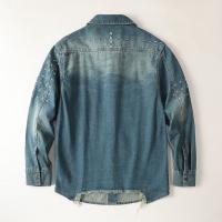 China Blue Basic Solid Color french workwear jacket wholesale Long Sleeve Regular Custom (CS017) for sale