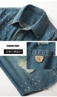 China Blue Basic Solid Color french workwear jacket wholesale Long Sleeve Regular Custom (CS017) for sale