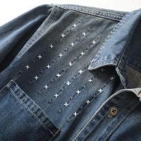 China Solid Color Blue Basic Solid Color french workwear jacket wholesale Long Sleeve Regular Custom (CS011) for sale