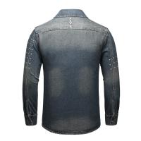 China Solid Color Blue Basic Solid Color french workwear jacket wholesale Long Sleeve Regular Custom (CS011) for sale