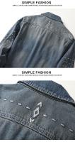 China Solid Color Blue Basic Solid Color french workwear jacket wholesale Long Sleeve Regular Custom (CS011) for sale