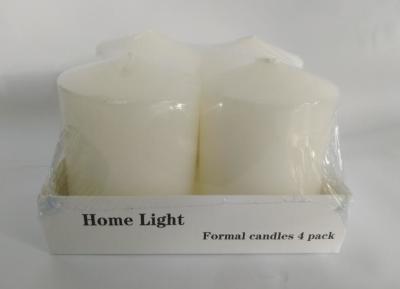 China 4pk white pillar packed in printed tray,then whole set shrinked for sale