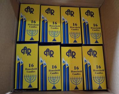 China household candle, white unscented dinner candle,16pcs packed into printed box for sale