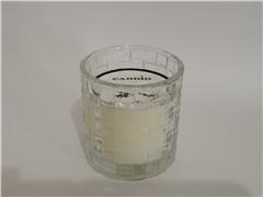 China simple candle,decorative candle with round printing card for sale