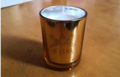 China Decor & metal finish scented candle with vanilla  fragrance and  package of gift box for sale
