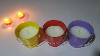 China Home & Garden  3 colors  white unscented with color iron cup for sale