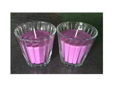 China Home scented glass candle with green and purple green apple and lavender fragrance for sale
