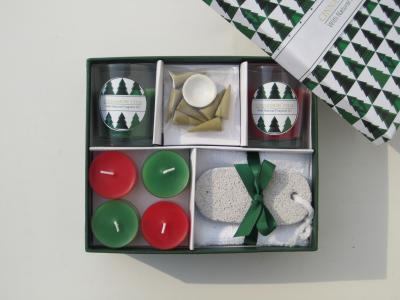 China Red & Green  Cinnamon chai  fragrance scented tealight candle & glass candle  packed into gift box for sale