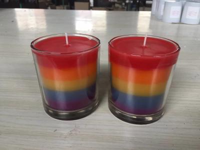 China 100% paraffin 5 color tones glass scented candle  packed into gift box for sale