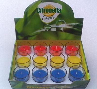 China 12pk 100% paraffin glass scented candle with citronella packed into gift box for sale