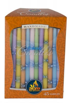 China 45pk 100% paraffin wax unscented decorated chanukah candles packed into gift box for sale