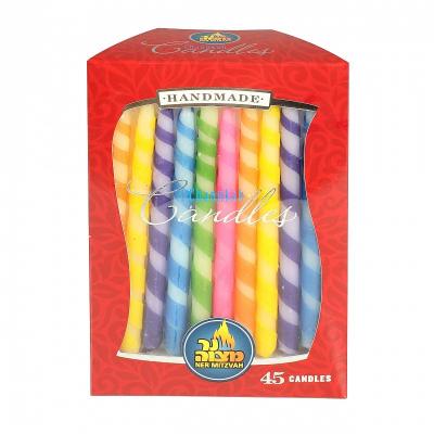 China 45pk 100% paraffin wax unscented spiral  chanukah candles packed into gift box for sale