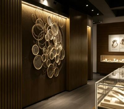 China Premium Solid Wood Frame Jewelry Display Cabinet with Ultra-Clear Low-Reflection Tempered Glass and Integrated High-CRI LED Lighting System for sale