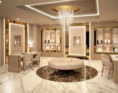 China Luxury Jewelry Display Cabinet with Premium Ultra-Clear Tempered Glass, Built-in LED Lighting, and Sealed Dust-Proof Structure for sale