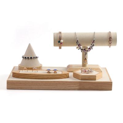 China Customizable Design Wooden Jewelry Display Tray with Durable Construction and Easy Clean Surface for Retail for sale