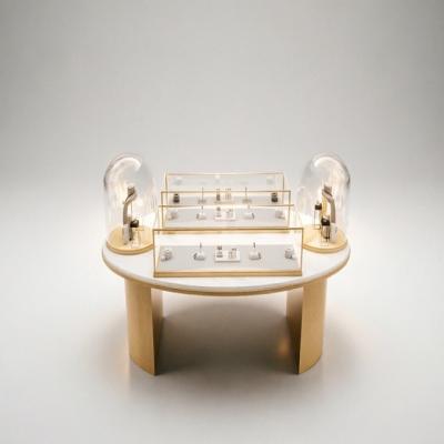 China Dome-Shaped Jewelry Display Pedestal with LED Lighting and Customizable Design for Luxury Necklace Showcase for sale