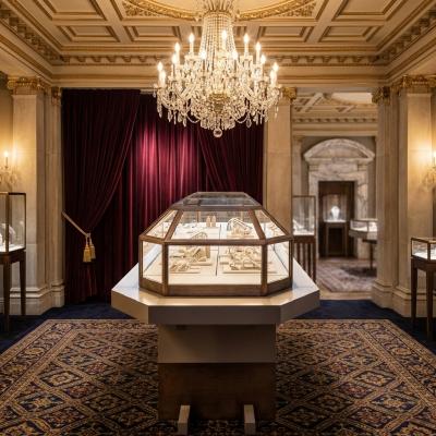 China European-Style High-Transparency Glass Jewelry Display Case with LED Lighting Island Display Cabinet for sale