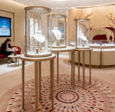 China Luxury Jewelry Display Pedestal with Built-in LED Spotlights Customized Solutions for Durable and Easy Clean Showcase for sale