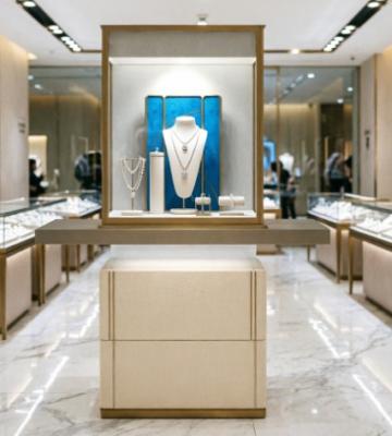 China Modern Customized Metal Frame LED Lighting Jewelry Display Cabinet with Tempered Glass Showcase for sale