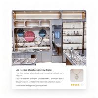 China Wall Mounted Display Case with Built-in High CRI LED Lighting Adjustable Glass Shelves and Solid Back Construction for sale