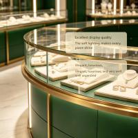 China Built-in Key Lock Jewelry Display Table with Dimmable High-CRI LED Lighting and Solid Back Design for sale