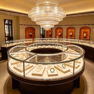 China 18K Gold-plated Metal Jewelry Display Props with Rose Gold Trim and Ultra-clear Scratch-resistant Acrylic Panels for sale