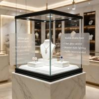 China Secure Jewelry Display Table with Built-in Lock, Customized Solid Back, and Eco-Friendly Materials for sale