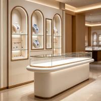 China Secure Jewelry Display Table with 12 Compartments and Dimmable LED Lighting for sale