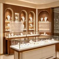 China Secure Jewelry Display Table with 12 Compartments and Dimmable LED Lighting for sale