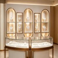 China Secure Jewelry Display Table with 12 Compartments and Dimmable LED Lighting for sale