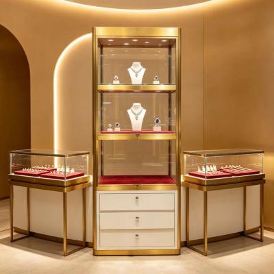 China No Need Install Luxury Jewelry Store Layout with 60KG Weight Capacity and Polished Marble Flooring for sale