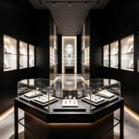China Luxury Front Showcase with Tempered Glass and Solid Wood Construction Secure Lock with Key and Customized Shelf Dimensions for sale