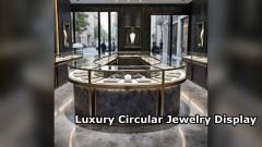 Luxury Circular Jewelry Display Case Custom Marble Design