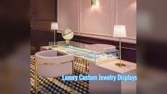 Luxury Pink and Gold Jewelry Display Case Custom Design