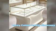 Luxury Custom Jewelry Display Cabinets Vintage Gold Finish