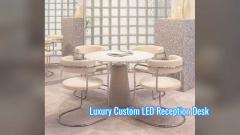Luxury Minimalist LED Jewelry Reception Desk Custom Design