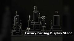 Luxury Matte Black Earring Display Stand for Boutiques