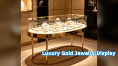 Luxury Gold Jewelry Display Showcase Custom Design