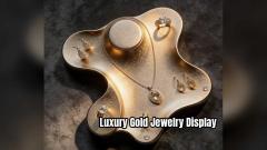 Luxury Gold Jewelry Display Stand for Retail Stores