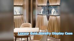 Luxury Gold Jewelry Display Case with LED Lighting