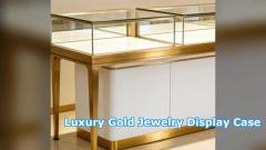 Luxury Gold Jewelry Display Case with LED Lighting