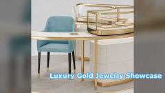 Luxury Gold Jewelry Showcase for Retail Stores