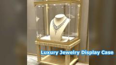 Luxury Wood and Gold Jewelry Display Case Showcase