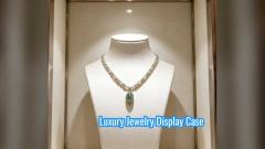 Luxury Rose Gold Jewelry Display Cabinet with LED Lighting