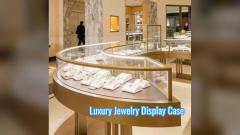 Luxury S Shaped Curved Jewelry Display Cabinet Showcase